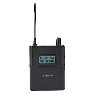 DAUERHAFT Stage Monitor Earphones, Long Transmission Distance Wireless Recording Studio Monitor 526-535Mhz Clear Sound LCD Displays for Stage Use
