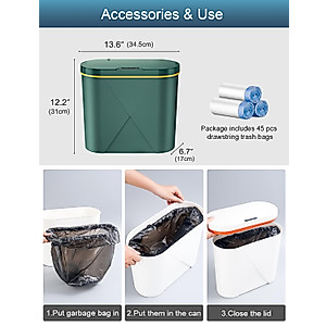 aDeerElf Automatic Trash Can with Essential Oil Diffuser,4 Gallon Bathroom Trash Cans with Lids,Touchless Trash Can Bedroom,Small Smart Trash Cans Motion Sensor Green