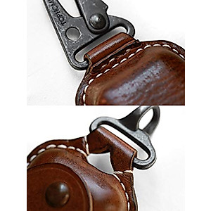 TOPHOME AirPods Case, Premium Leather Cover for Airpods 2 & 1 Cases with Fine Copper Carabiner/Earbuds Accessories (Coffee,1 Piece)