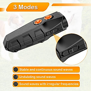 NOUGAT Dog Barking Control Devices, Anti Barking Device with 3 Training Deterrent Modes, Barking Control 25FT Ultrasonic Dog Bark Deterrent, Rechargeable Dog Training & Behavior Aids with LED