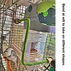 qumHmup Parrot Bird Perch,Bird Hemp Rope Perch,Parrot Grinding Perches Cage Play Stands, Birdcage Accessories Rope Toys.