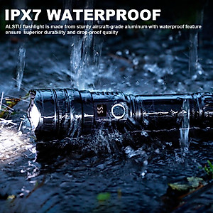 ALSTU Rechargeable Flashlights High Lumens, 990,000 Lumen Bright Flashlight with 5 Modes, Led Flash Light with Power Display & IPX7 Waterproof for Camping, Hiking, Outdoor (2 Packs)