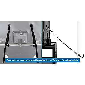 Mount-It! Safety Straps for TV, Furniture, Bookcase, Dresser and TV Stands - Anti-Tip Strap Television Anchor Kit for Baby Proofing, Earthquake Protection, 2 Pack, Mounting Hardware Included