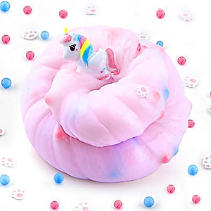 Fluffy Slime Kit, 6.8oz Pink Unicorn DIY Slime Kit for Girls and Boys, Soft & Non-Stick Stress Relief Toy, Kids Education Party Favor, Idea Gift for Birthday Easter Christmas New Year