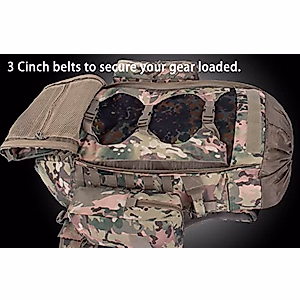 BACKFERRY Large Military Backpack Army Rucksack with Internal Frame Hydration and MOLLE Compatible. Top and Front Load for Wild Camping Backpacking Hiking Bushcraft Adventure 60L