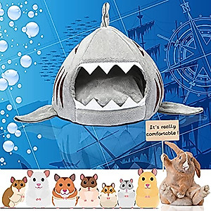 Jetec Gray Shark Guinea Pig Bed Guinea Pig Hideout Guinea Pig House Animals Bed Warm Small Hamster nest mat with Small Animal Sleeping mat Cushions Dutch Pig Hamster Hedgehog Rat Chinchilla (Gray)