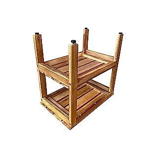 Zen 18" Acacia Shower Bench, Shower Stool, Shower Footrest, Shower Bench with Shelf, Shower Seats and Benches, Shower Stool Wood, Wooden Shower Bench, Shower Chair Wood, Wood Shower Seat