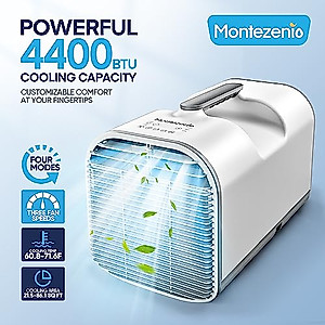 Outdoor Portable Air Conditioner for Tent Camping - Powerful Cooling for 22-86 Square Feet, 4400 BTU Truck Air Conditioner with 4 Modes & 12H Timer - Quiet Air Conditioner Fan for Outdoor and Indoor