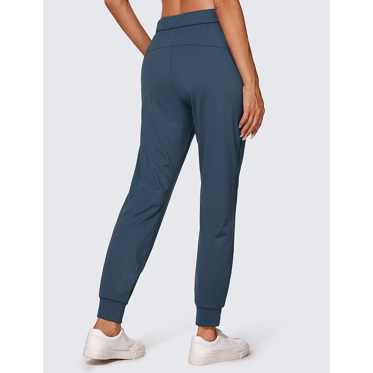 CRZ YOGA 4-Way Stretch Workout Joggers for Women 28" - Casual Travel Pants Lounge Athletic Joggers with Pockets Slate Blue Small