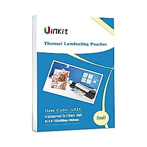 Uinkit Legal Thermal Laminating Pouches 9X14.5inches 5mil for Extra Protection 100Pack Clear Glossy Laminating Sheets Laminator Pockets (9x14.5x100-5mil)
