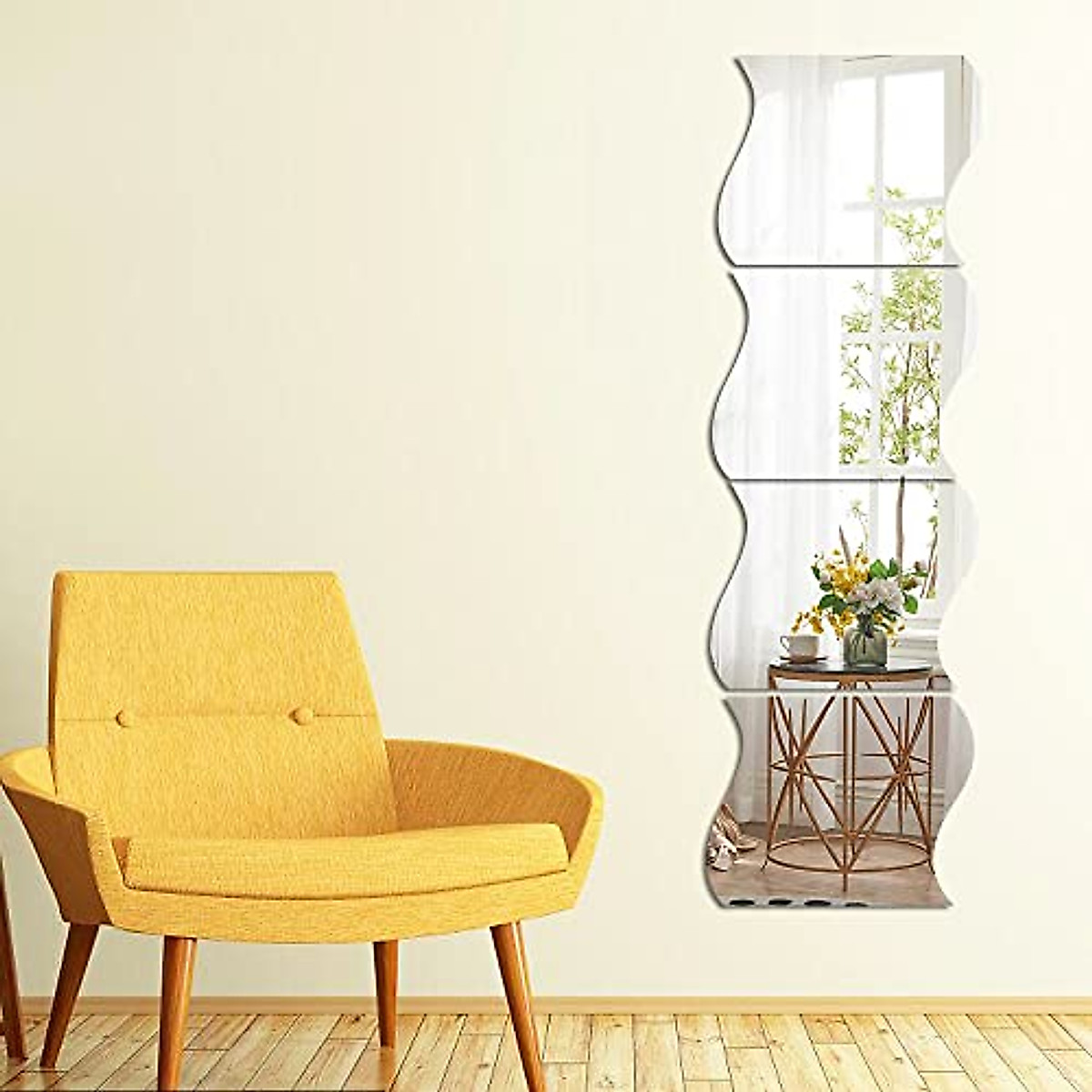 Full body Wall Mirrors, 4pcs 12x12 Removable Acrylic Plexiglass Wall-Mounted Frameless Mirror Wardrobe Full BodyLarge Long Mirror Home Workout Gym Mirror for Walls Dorm Floor Tile Self Adhesive