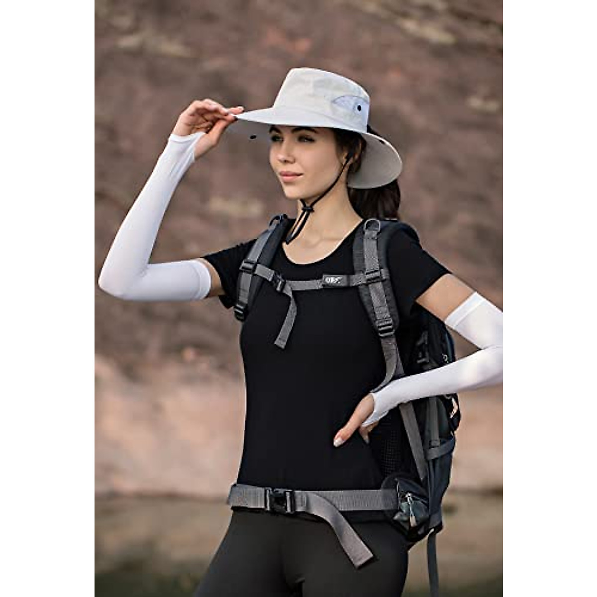 IYEBRAO 2 Pack Womens Ponytail Sun Hat UV Protection Bucket Hats Foldable Wide Brim Summer Boonie Beach Cap Fishing Hiking(Pure Beige & Army Green)