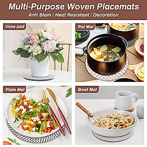 Billbotk 8" Trivets for Hot Dishes, Hot pots and Pans, 6 Heat Resistant Hot Pads, Pot Holders for Kitchen, Hot Plate Mats for Kitchen Countertops, Table, Home Essentials, Farmhouse Decor