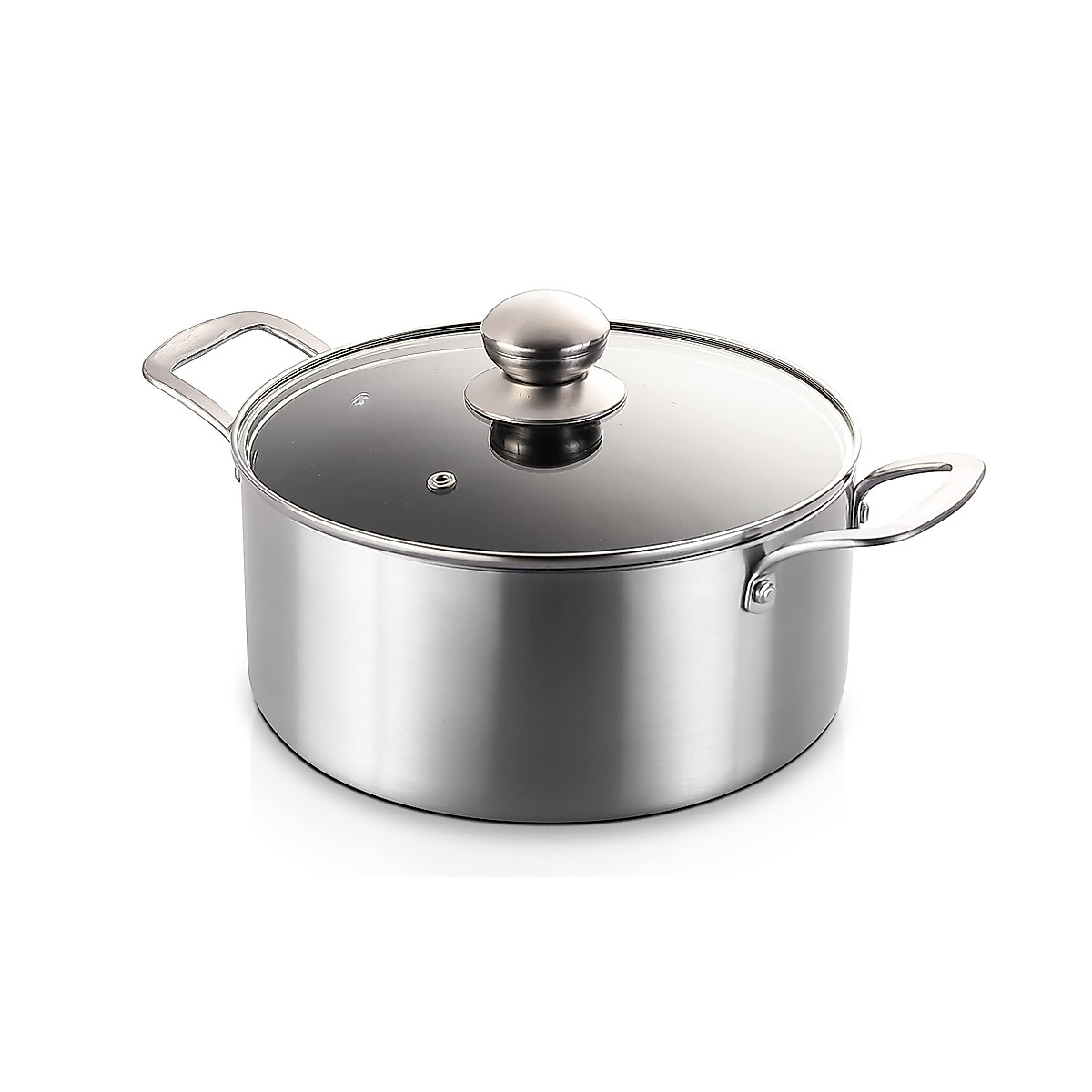 Eternal Living Nonstick Stock Pot Stainless Steel and Ceramic Infused Cooking Pot with Lid, Blue 4.5 qt