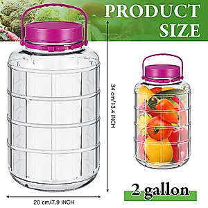 Bokon 2 Gallon Glass Jar with Lid and Handle Wide Mouth Airtight Dry Food Storage Pickling Mason Jar Glass Water Jug for Fermenting Sun Tea Kombucha Kefir Water Storing Canning (1 Pcs)