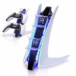 PS5 Controller Accessories, PS5 Controller Charger Station and PS5 Cooling Fans with LED Indicator