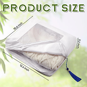 GliCraft 2 Pcs Cashmere Protection Pouch Wool Cotton Sweater Storage Bag Breathable Washable Cotton Bag for Woolen Cashmere Sweaters Storage, Cashmere, Merino Wool, and More