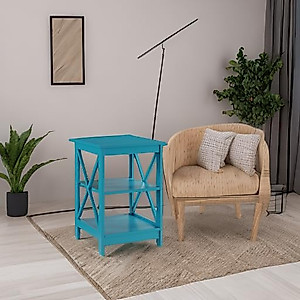 Convenience Concepts Oxford End Table with Shelves, Cherry/Black