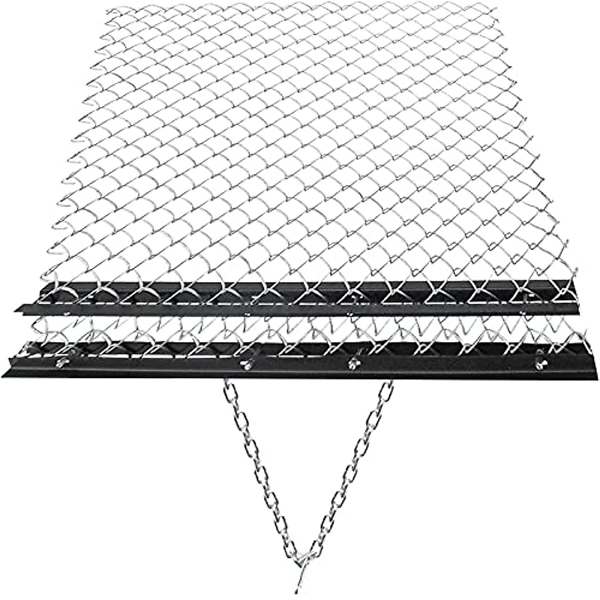 VEVOR, 4' x 5' ATV Chain, UTV Tractor Attachments Drag Mat for Landscape Leveling or Sod Prepping, Durable Harrow Rake Grader for Gravel Driveway, Farm, Garden, Field, Black