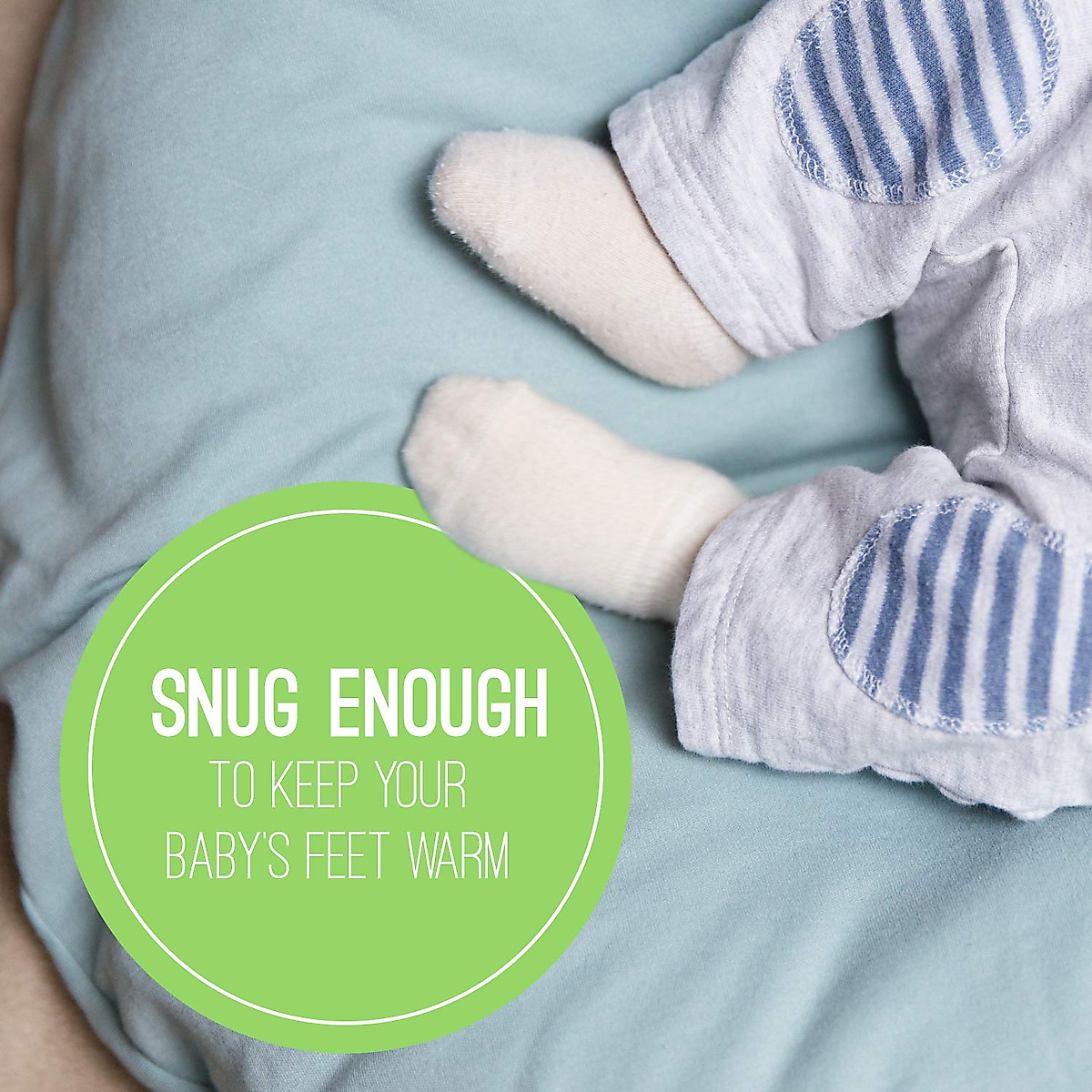 Kushies Newborn Terry Socks (White 6 pack, 0-3 Months)