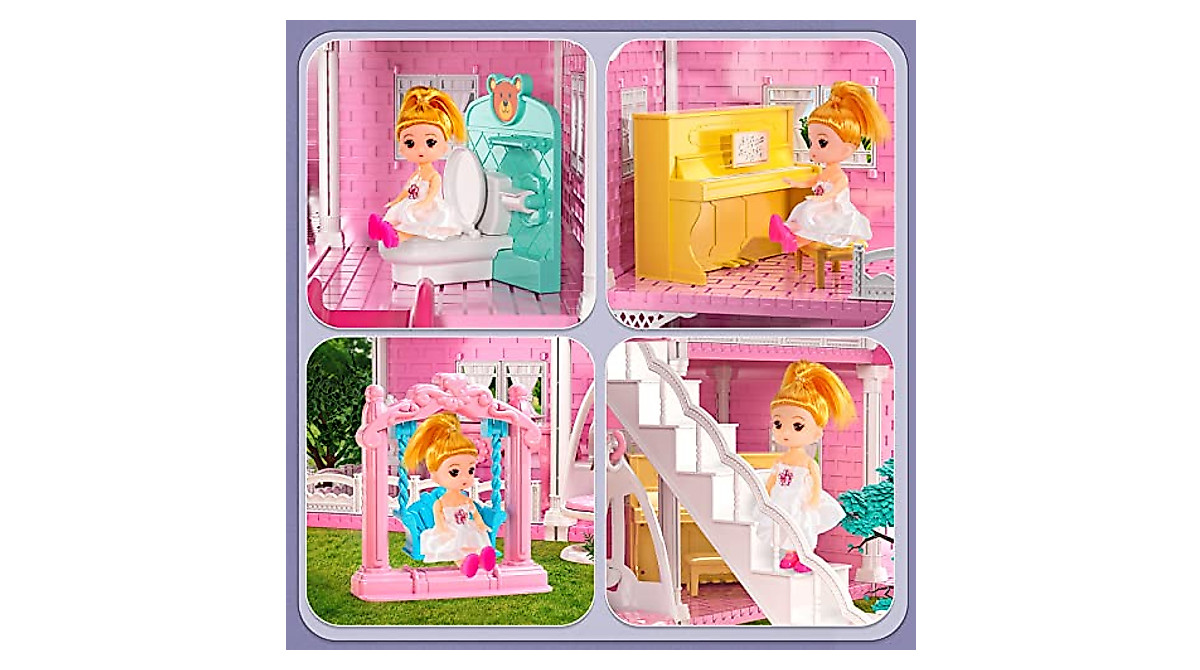 TEMI Dream Doll House - 4-Story Playhouse for Kids