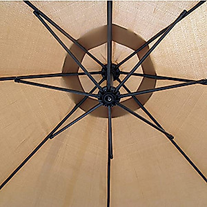 WERTSWF 10ft Replacement Umbrella Canopy, Cantilever Parasol Top Fabric Cover Sunshade Cloth fit 8 Ribs Offset Hanging Umbrella, Beige, 3 M9.8ft, 210414QY01-3-10637-1611442231