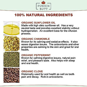 Punkin Butt Teething Oil - 1 oz - 100% Natural Teething Relief for Babies - Proprietary Blend Includes Chamomile, Sunflower, Peppermint, and Clove Oil - Baby Teething Relief with No Added Chemicals