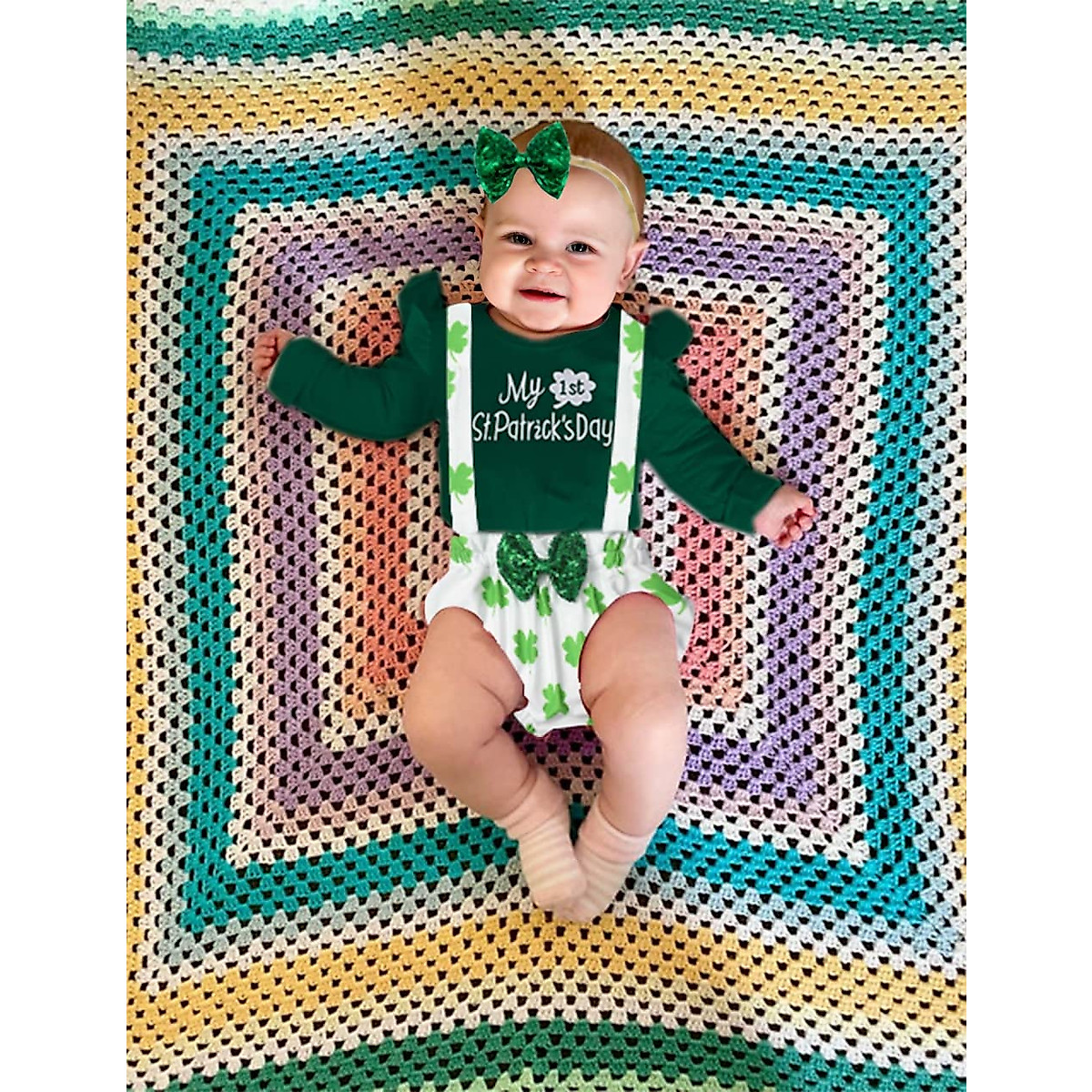 Von kilizo St Patricks Day Baby Girl Outfit Infant Baby Girl Clothes 6-9 Month Baby St Patricks Day Outfit Girl Baby Girl Summer Clothes Baby Girls Clothing Baby Girl St Patrick Day Outfit