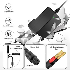 IBERLS Charger for Razor MX350 Scooter, Dirt Bike, E100, E200, E300, MX400 Dirt Rocket, Pocket Mod, Quad Dirt, Crazy Cart Battery Replacement Power Supply 24V Cord(6.6FT，LED)