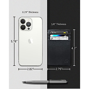 Access Denied Slim Minimalist Wallets For Men & Women - Leather Front Pocket Thin Mens Wallet RFID Credit Card Holder Gifts For Men