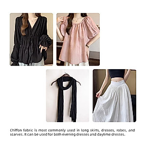 1 Yards Black Chiffon Fabric 74" Wide Tulle Fabric, Soft and Skin Friendly Thickened Drapery Fabric by The Yard, for Weddings, Costumes, Tablecloths, and Parties