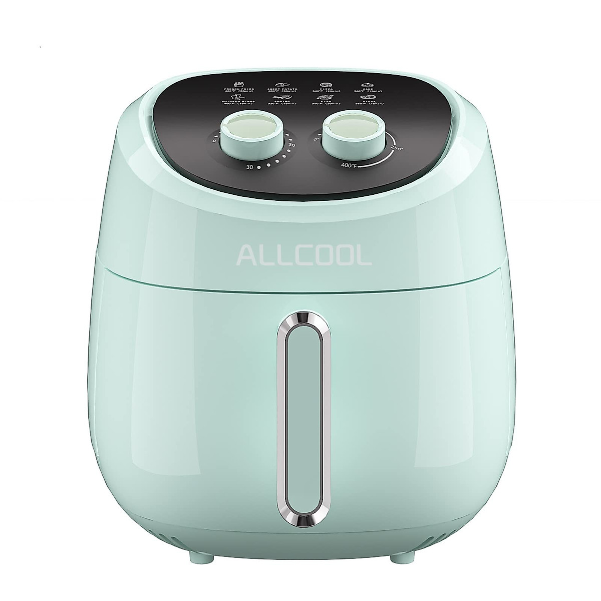 ALLCOOL Air Fryer 4.5 QT Fit for 2-4 People Easy to Use with 8 Cooking References Auto Shutoff Blue Air Fryer