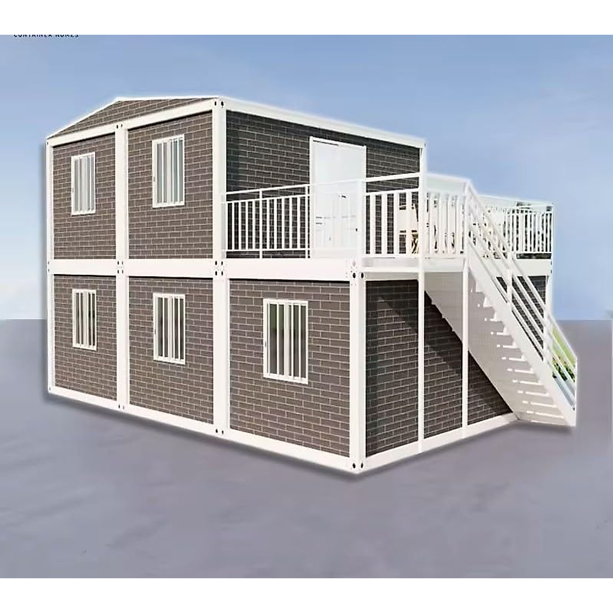 S.E.Q Double Story Fully Equipped prefab Expandable Container House, Luxury Home Stairs Included 2-3 bedrooms,1 Kitchen,1 Bathroom 30 ft