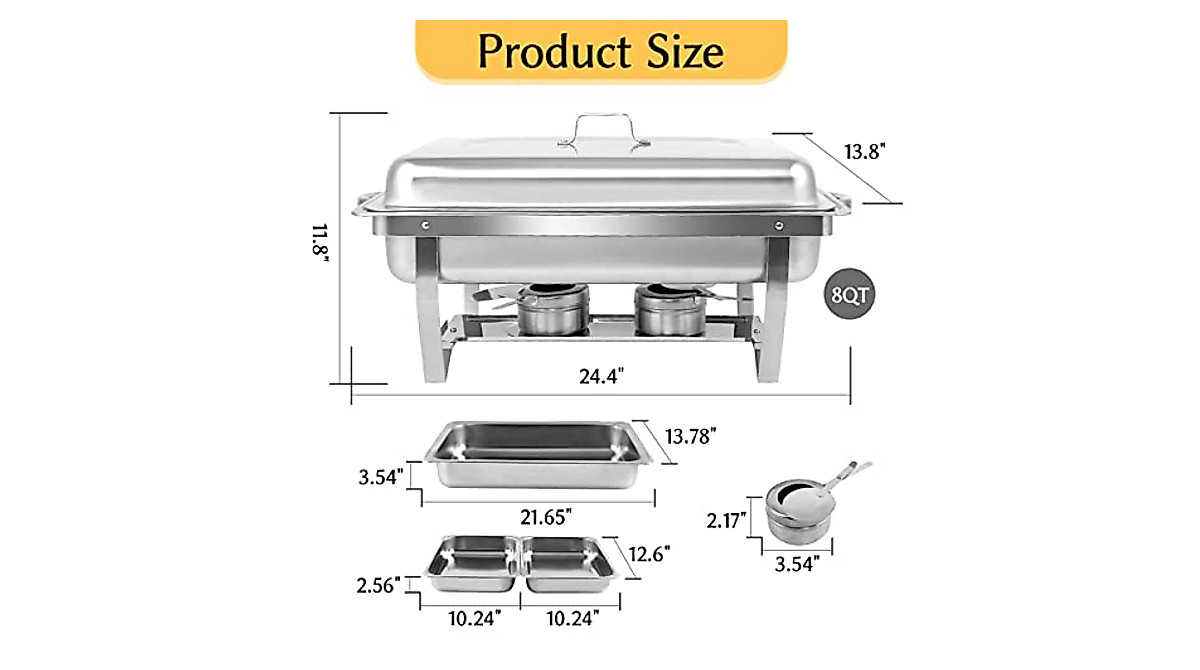 Snowtaros 8QT Chafing Dish Buffet Set for Events