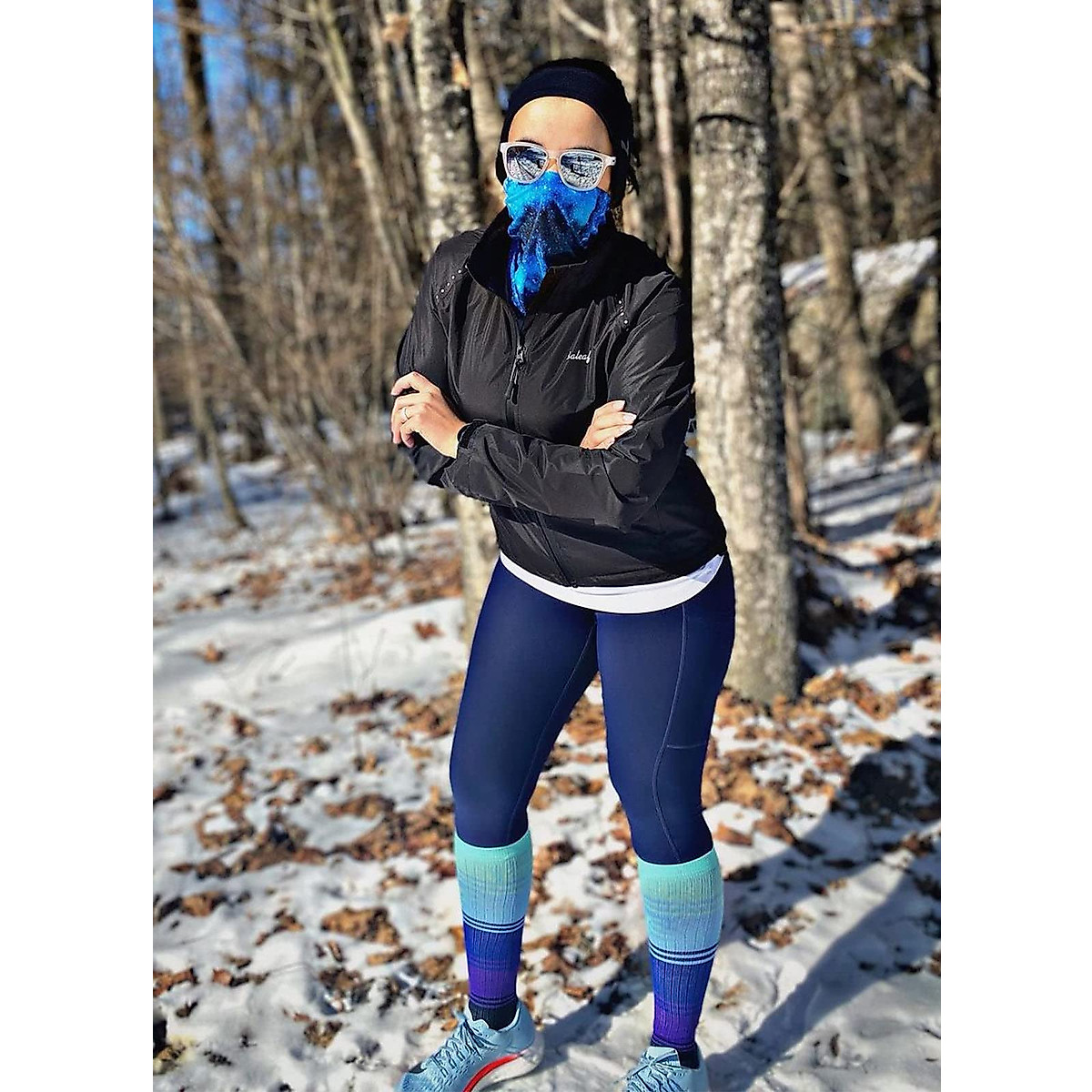 BALEAF Women's Rain Jackets Waterproof Windbreaker Windproof Lightweight Running Cycling Jackets Reflective Packable Hooded Black M