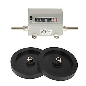 Length Counter, 1 Pack 5 Digits 0-9999.9 Mechanical Length Counter Max Speed 350RPM Grey Reset with Rolling Wheel for Record of Weaving, Plastic Film, Leather, etc