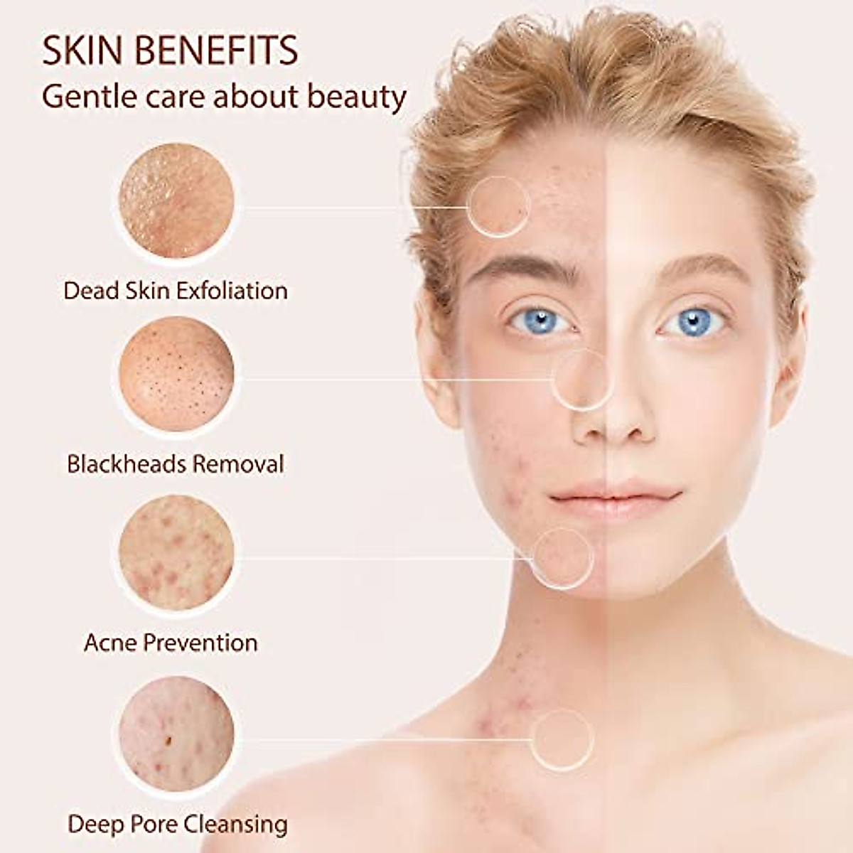 Facial Cleansing Brush | Face Scrubber Exfoliator Wash Cleansing Exfoliating Powered Electric Brushes Spin Cleanser Cleaning Scrub Oily Mixed Normal Dry Skin Including 7 Heads (Opal)