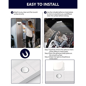 Under Cabinet Lighting 20 LED Closet Lights Motion Sensored,Wireless Under Counter Lights for Kitchen,USB Rechargeable Under-Counter Light Fixtures Magnetic Light Bar 880mAh 6Inch 9000K(4Pack)