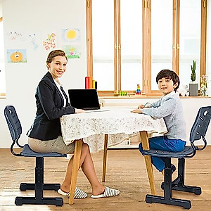 Kigley Student Chair Height Adjustable Chair with Pedestal Frame for School Classroom Office Computer Table Study(Gray, 2 Pcs)