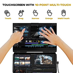 New Mobile Pixels Duex Float Portable Monitor, 15.6" Full HD IPS Dual Monitor for Laptops, USB C/HDMI Plug and Play Portable Screen,Windows/Mac/Android/Switch Compatible