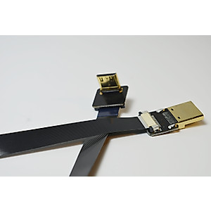 BLACK 80CM FPV Flat FFC HDMI Cable Mini HDMI male 90 degree angled to Standard HDMI Normal HDMI Full HDMI for Canon 5D3 5D2 Panasonic lumix GH3 GH2 Sony nex 5N 5T 5R 7N
