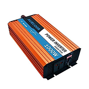 AUECOOR 1000 Watt Solar Power Iinverter Pure Sine Wave Inverter DC to AC Power Adapter Converter for RV Truch Boat Home Off Grid System