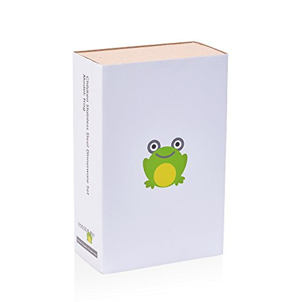 Kiddobloom Children Stainless Steel Dinnerware Set, Frog (1 Bowl, 1 Cup, 1 Divided Plate). High grade stainless #304. Elegant Gift for Baby, Toddler, and Kids.