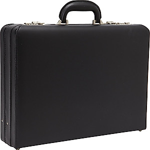 Heritage Travelware Vinyl Single Compartment 17.3” Laptop Case with Secure Combination Lock Briefcase, Black, One Size