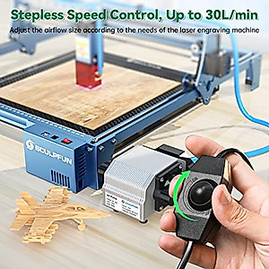 SCULPFUN Air Assist with S9 Air Assist Nozzle Kit, Laser Engraver Air Assist Upgrade, Cut Faster and Deeper, Clean and Smooth Edge Cuts, Perfectly Fits with S9 Laser Engraving Machine