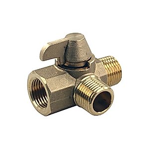 JR Products 62245 3-Way Brass Diverter Valve - 1/2" MPT x 1/2" MPT x 1/2" FPT