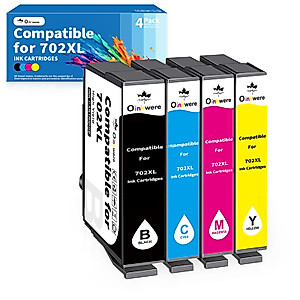 OINKWERE Remanufactured 702XL Ink Cartridge Replacement for Epson 702XL T702XL 702 T702 to use with Workforce Pro WF-3720 WF3720 WF-3733 WF3733 WF3730 Printer(Black Cyan Magenta Yellow,4 Pack)