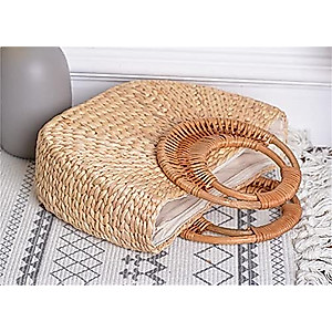 Women Girl Tote Bag Straw Hobo Handbag Fashion Woven Top Handle Bag Shoulder Bag Beach Purse Moon Bag Bucket Bag 2023 Summer