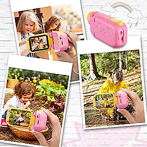 Loyang Kids Video Camera Digital Camcorder - Christmas Birthday Gifts for Children 3 4 5 6 7 8 9 10 Years Old, Kids Mini Sport DV for Girls and Boys Toy with 32GB SD Card & 2.4" Screen-Pink