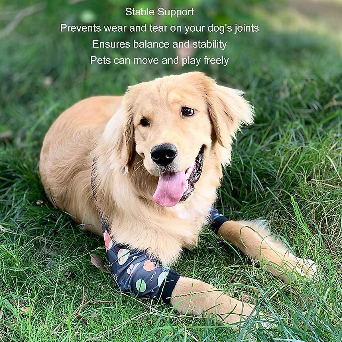 JOROBURO Dog Elbow Brace, Soft Breathable Prevent Licking Adjustable Pet Leg Wounds Protector, Dog Elbow Protector Dog Recovery Suit Knee Brace Protector Pads for Front Legs (XL)